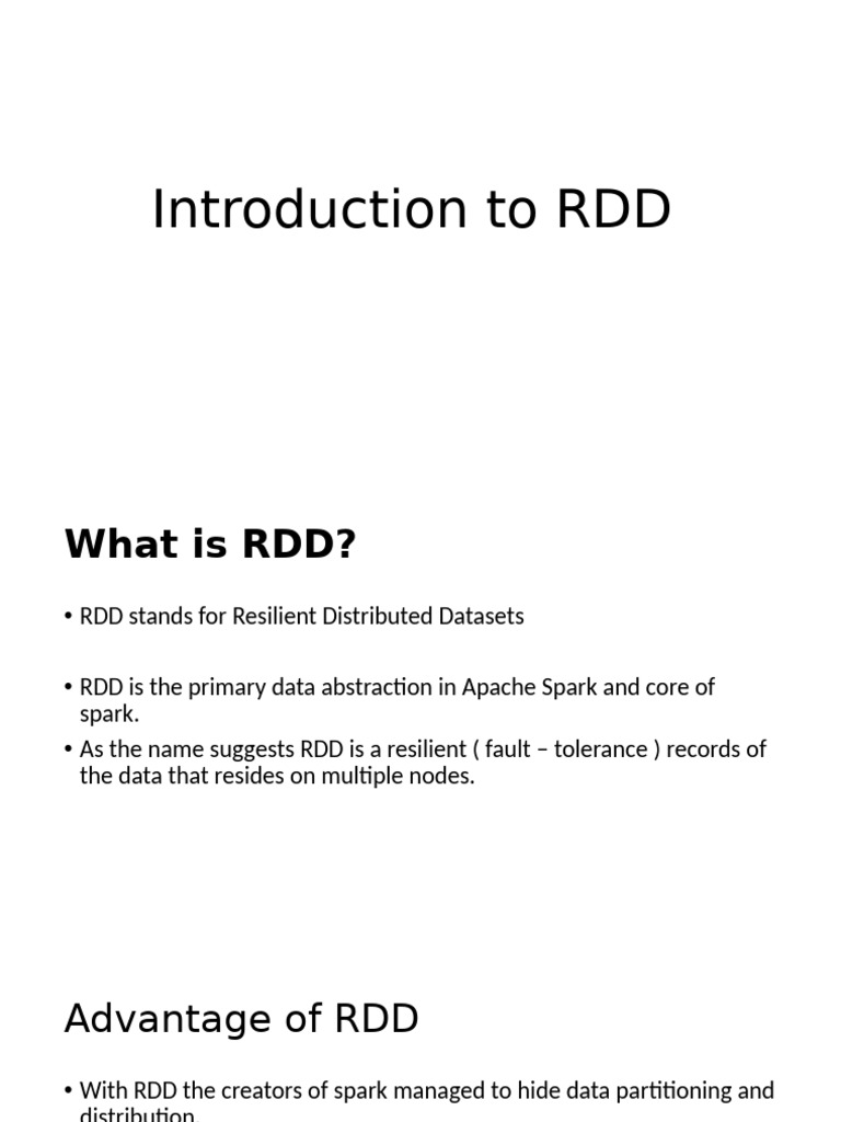 Unit 3 Introduction To Rdd Pdf Apache Spark Computer Programming