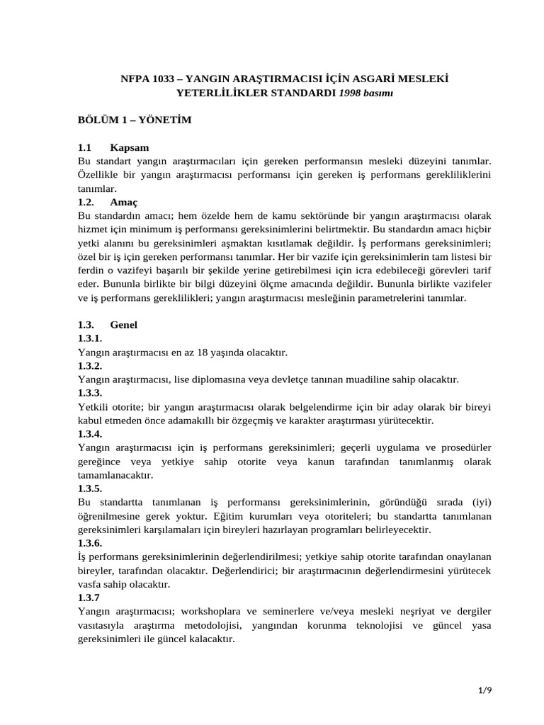 NFPA 1033-1998 Tercume | PDF