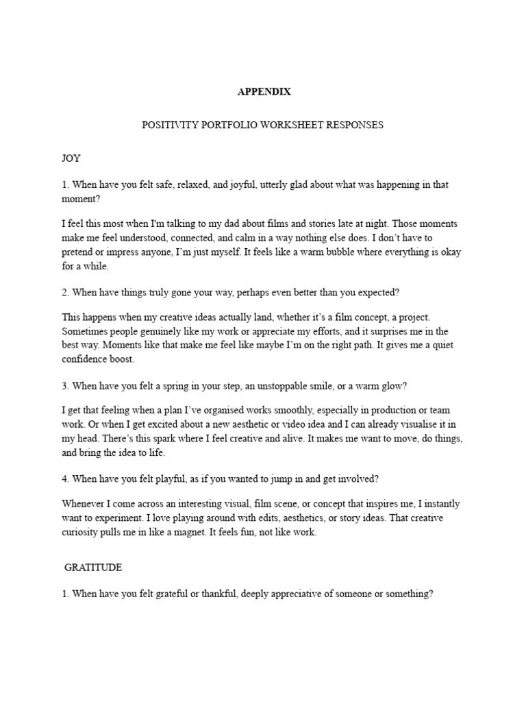 Appendix PPL 2 | PDF | Gratitude | Psychology