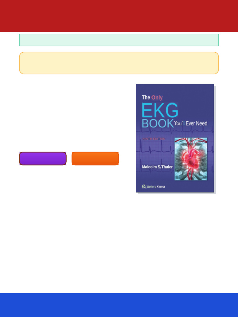 The Only EKG Book You LL Ever Need Malcolm S Thaler M D Ebook Formatted ...