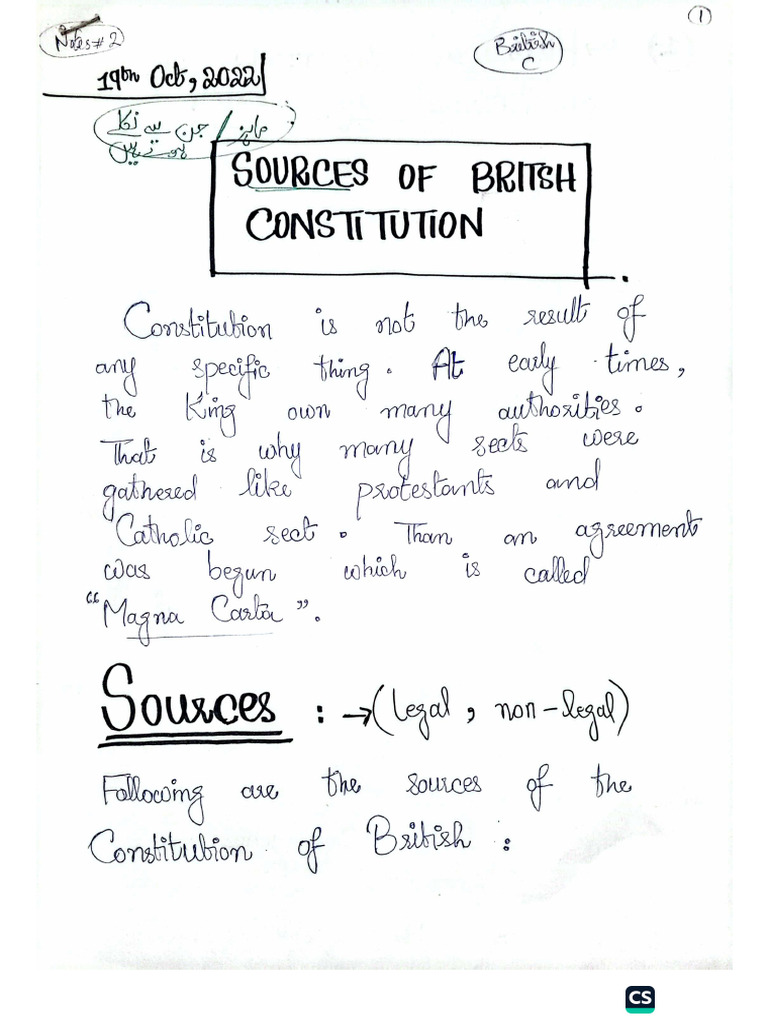 Sources of British Constitution | PDF