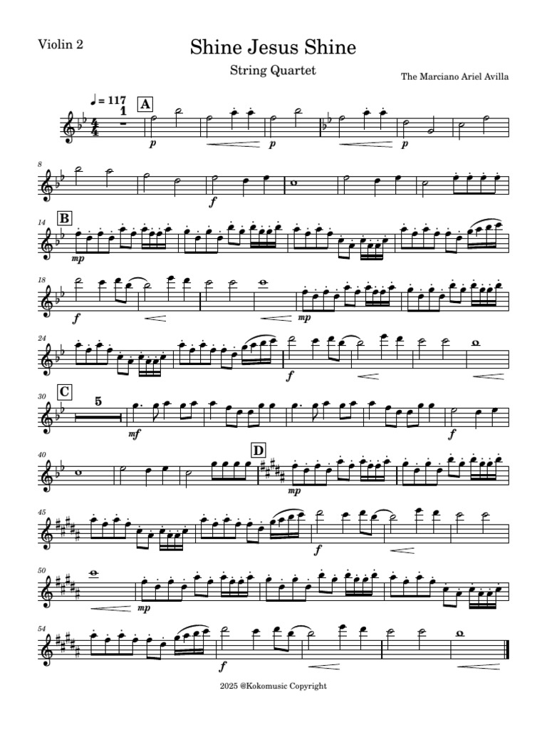 Shine Jesus Shine-Violin - 2 | PDF