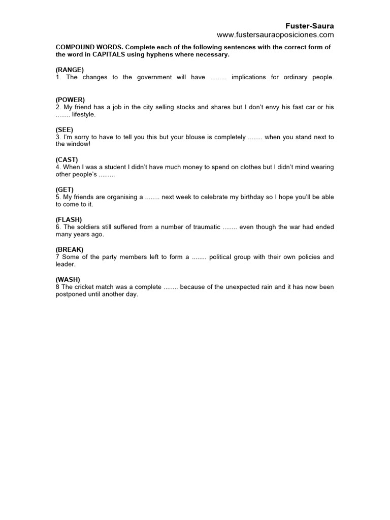 Compound Words (Word Formation) | PDF
