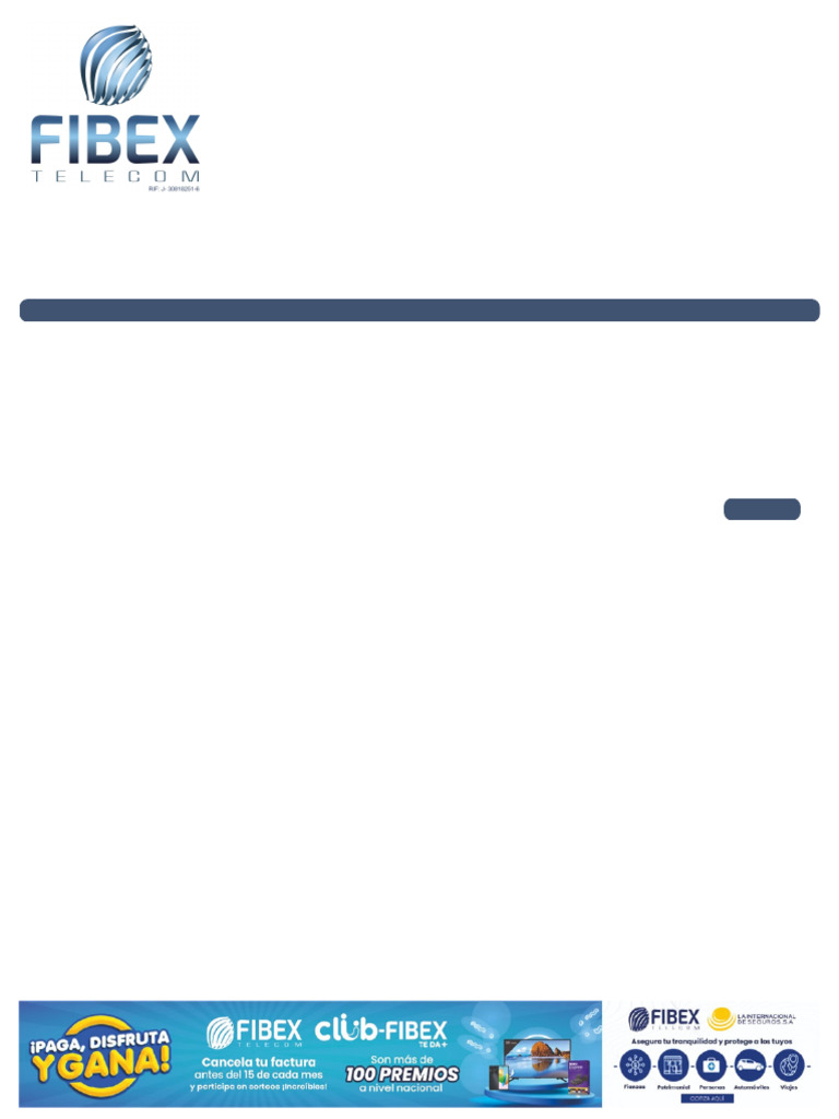 Factura Fibex Telecom: Detalles y Pago | PDF