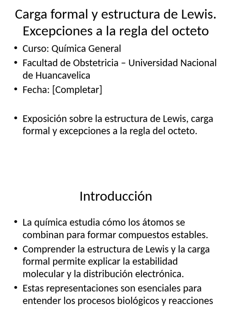 Carga Formal y Estructura de Lewis | PDF | Física Aplicada e ...