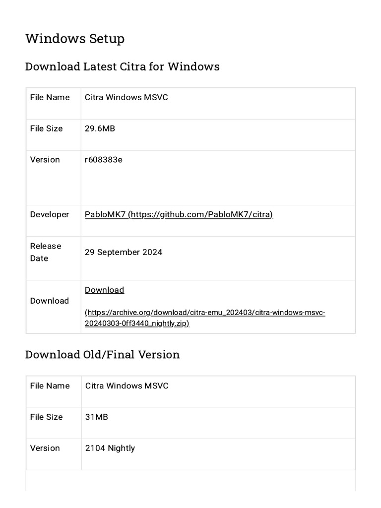 Citra Emulator Installation Guide for Windows | PDF