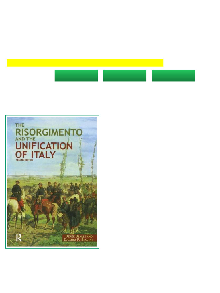 The Risorgimento and The Unification of Italy 2nd Edition Derek Beales ...