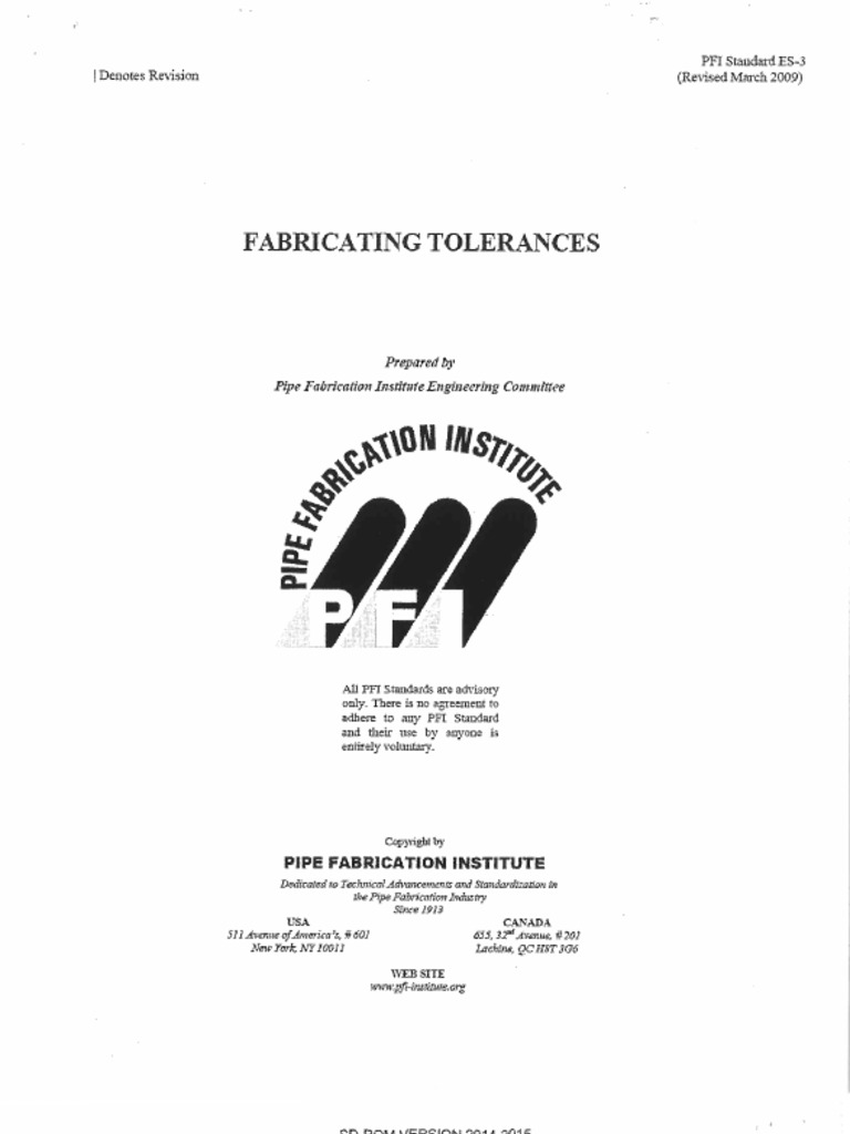 Pipe Fabrication Tolerances Standard | PDF | Engineering Tolerance ...