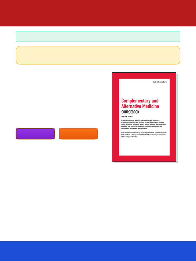 Complementary and Alternative Medicine Sourcebook, 7th Ed. 7th Edition James Chambers ebook ...