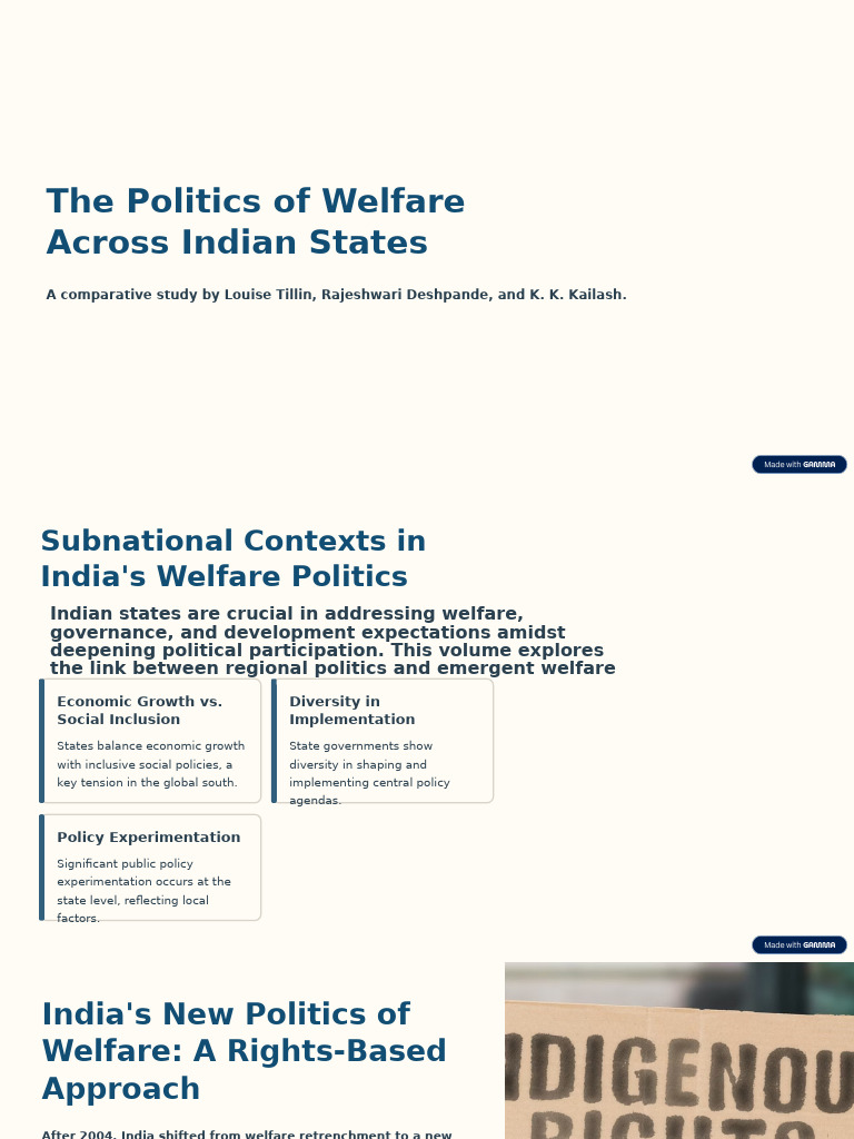 The Politics of Welfare Across Indian States | PDF | Policy | Democracy