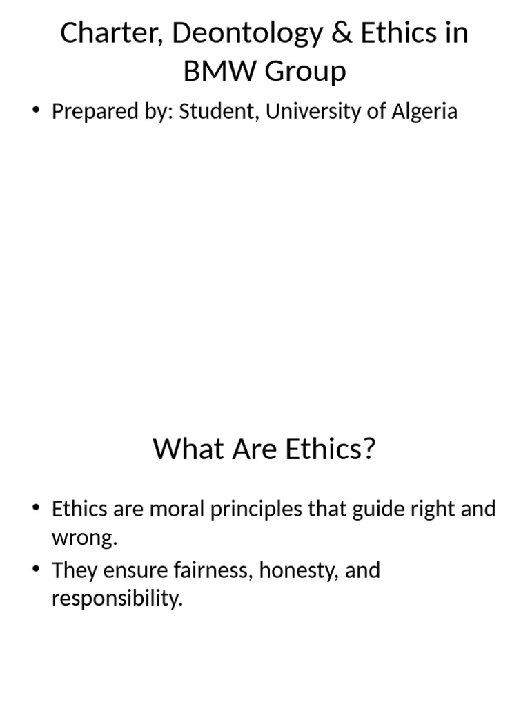 BMW Ethics Improved Presentation | PDF