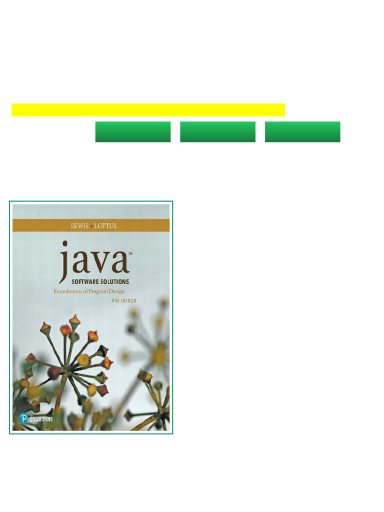 Test Bank for Java Software Solutions, 9th Edition John Lewis William ...