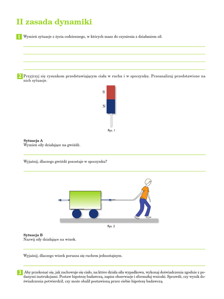 Karta Pracy II Zasada Dynamiki | PDF