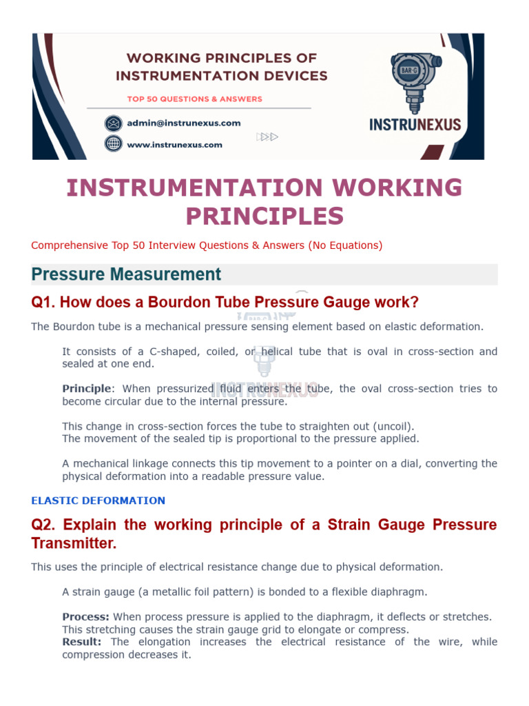 Working Principles of Instrumentation Devices PDF | PDF | Flow ...