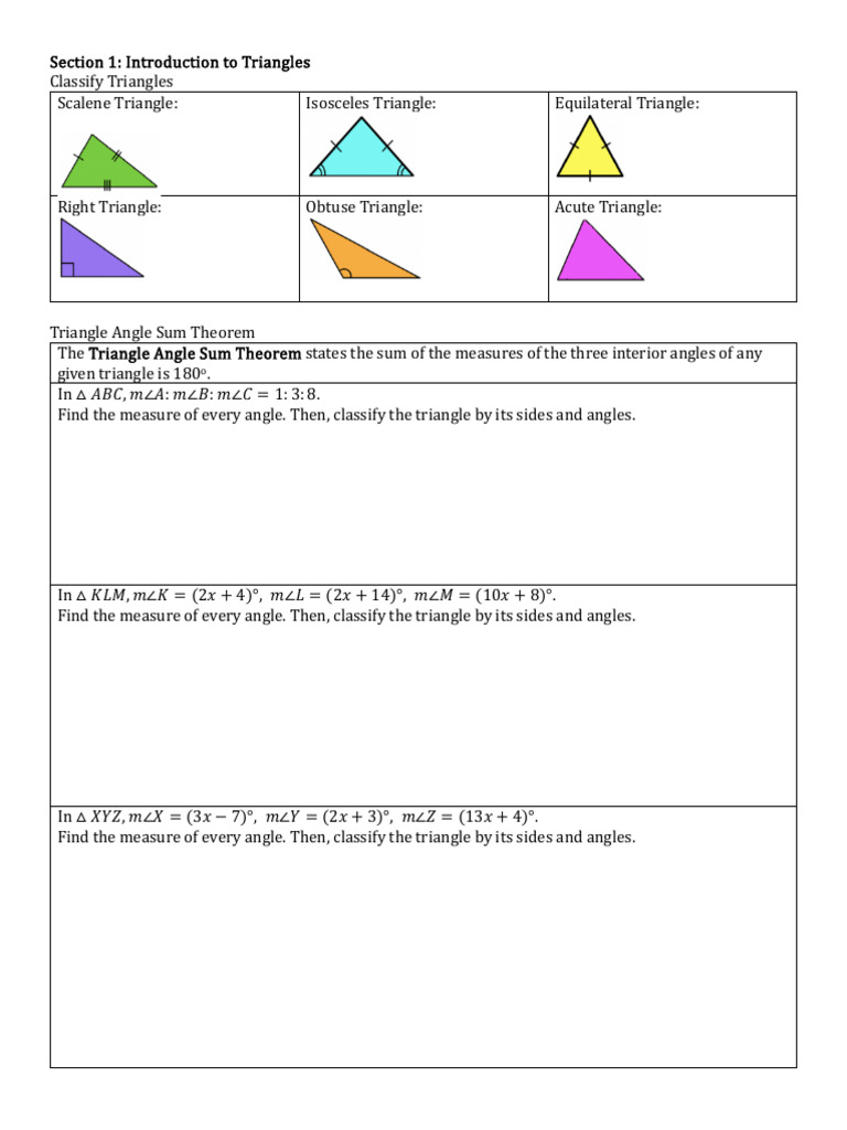 Triangle Classification and Theorems Guide | PDF | Triangle | Euclid