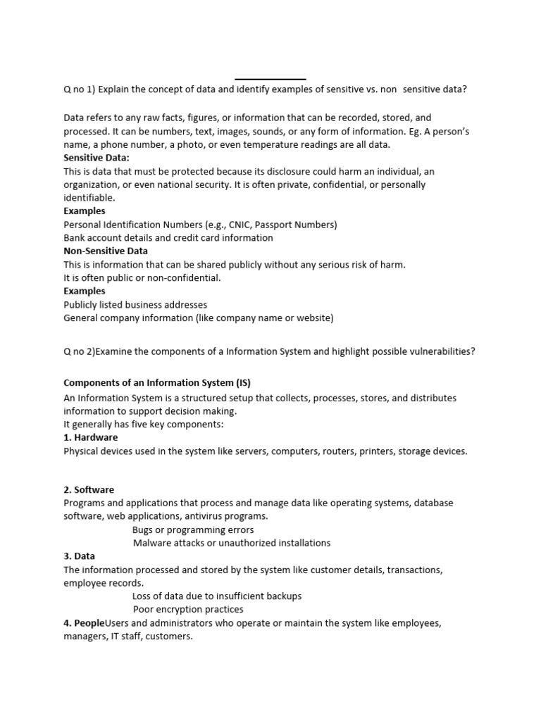 Data Types and Information Security Overview | PDF | Security ...