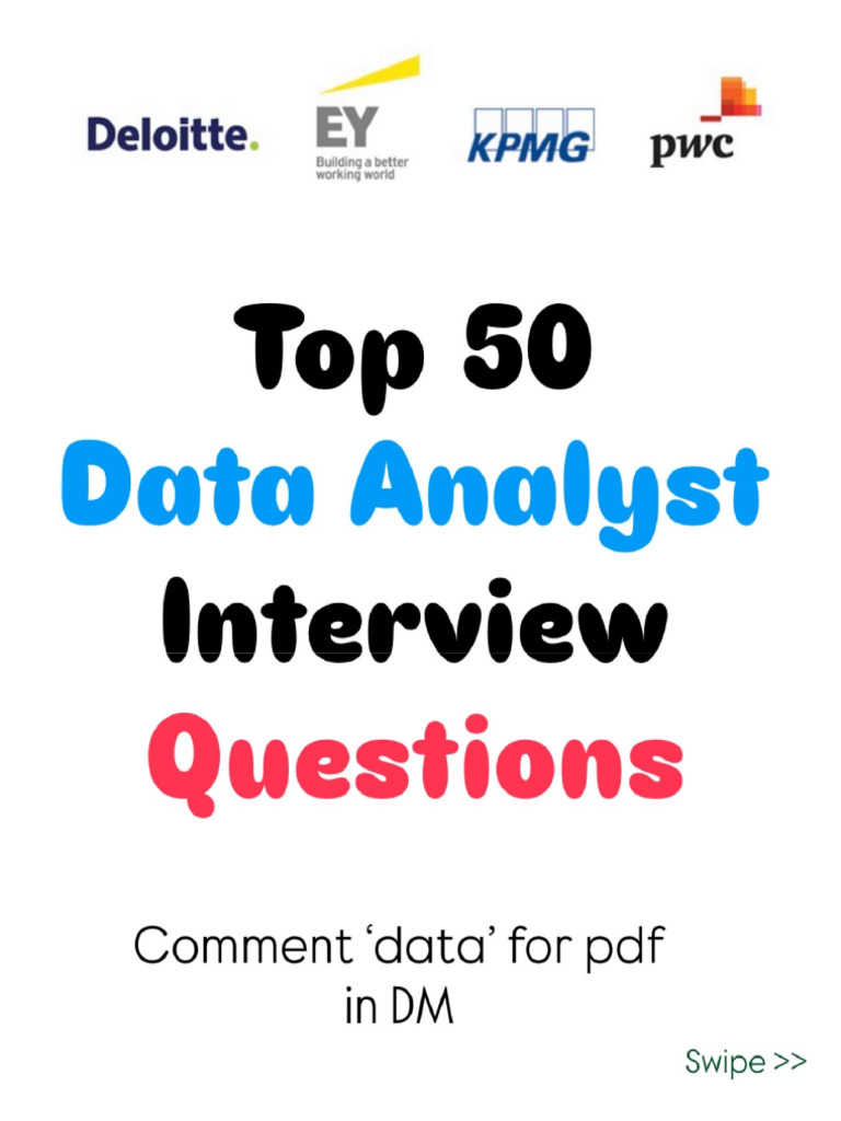 Big4 50 Data Analyst Questions | PDF
