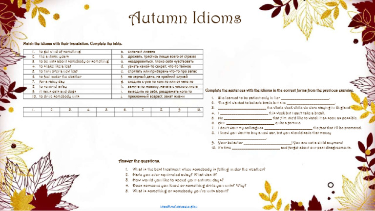 Autumn Idioms | PDF | Chess Theory | Chess