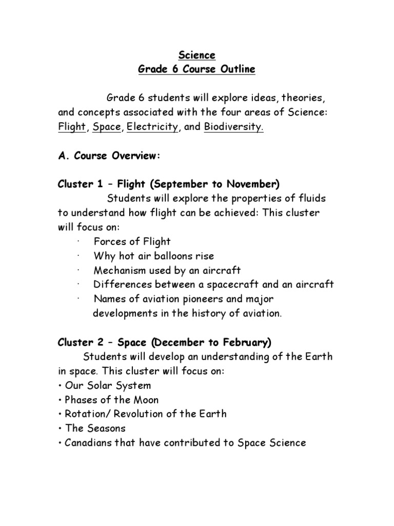 Science Course Outline | PDF | Educational Assessment | Science