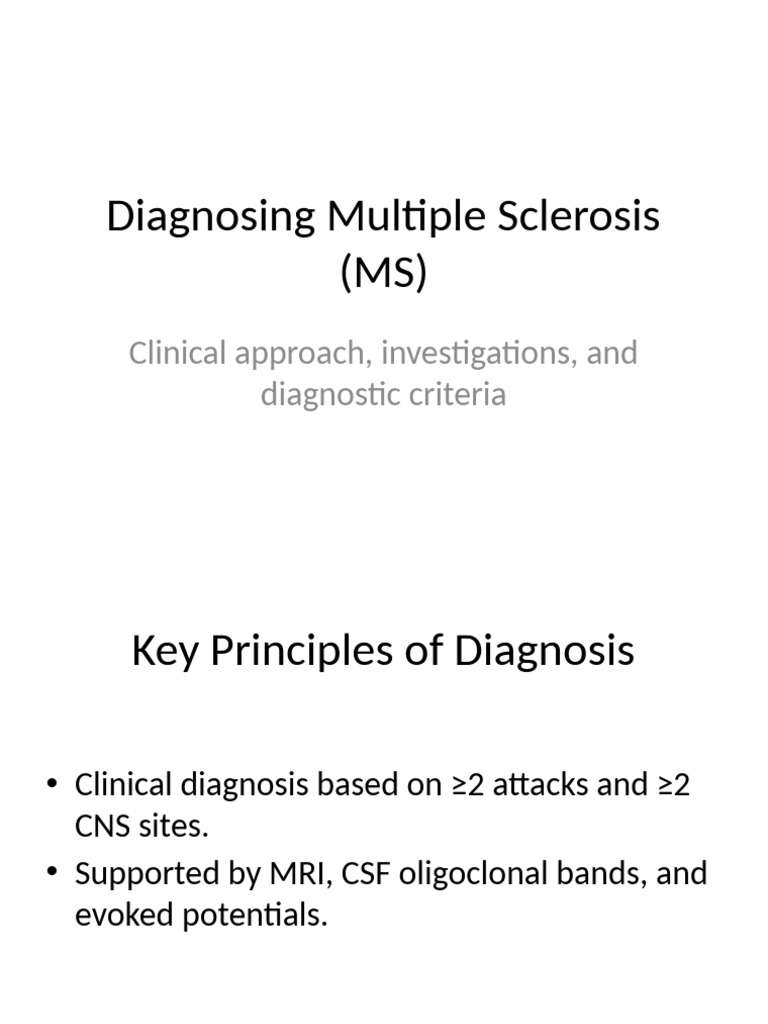 Diagnosing Multiple Sclerosis: Key Criteria | PDF