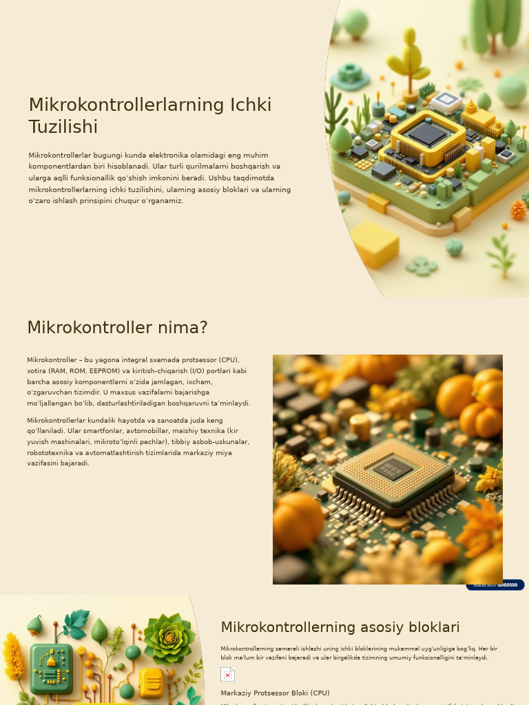 3 Maruza. Mikrokontrollerlarning Ichki Tuzilishi | PDF