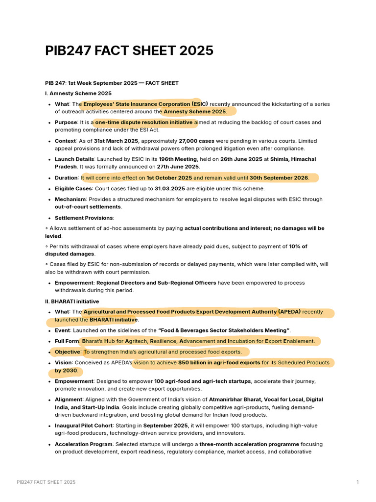PIB 247 Fact Sheet: Key Initiatives 2025 | PDF | Audit