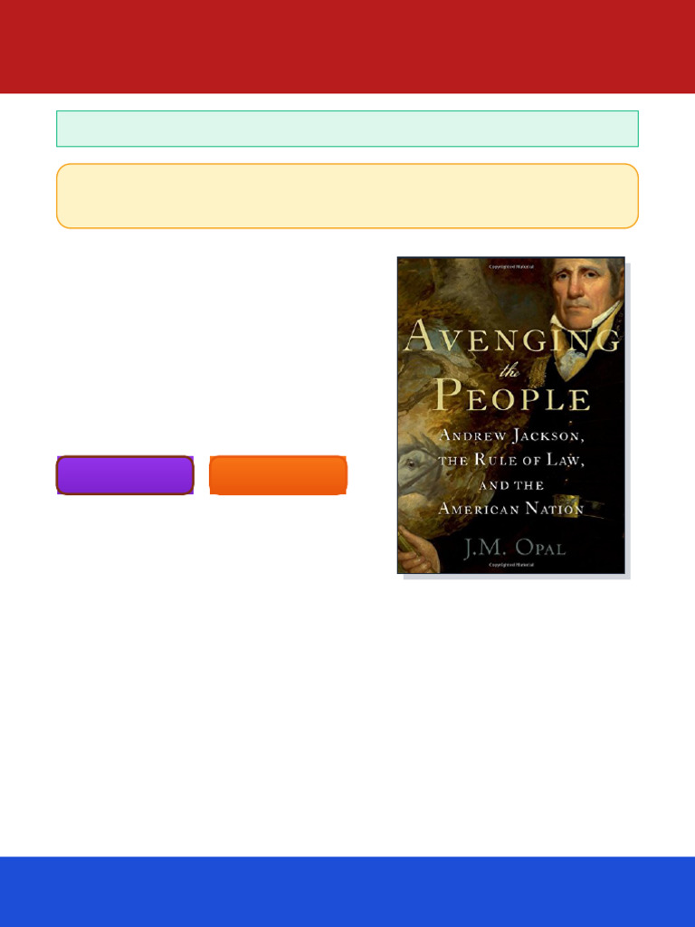Avenging The People: Andrew Jackson, The Rule of Law, and The American ...