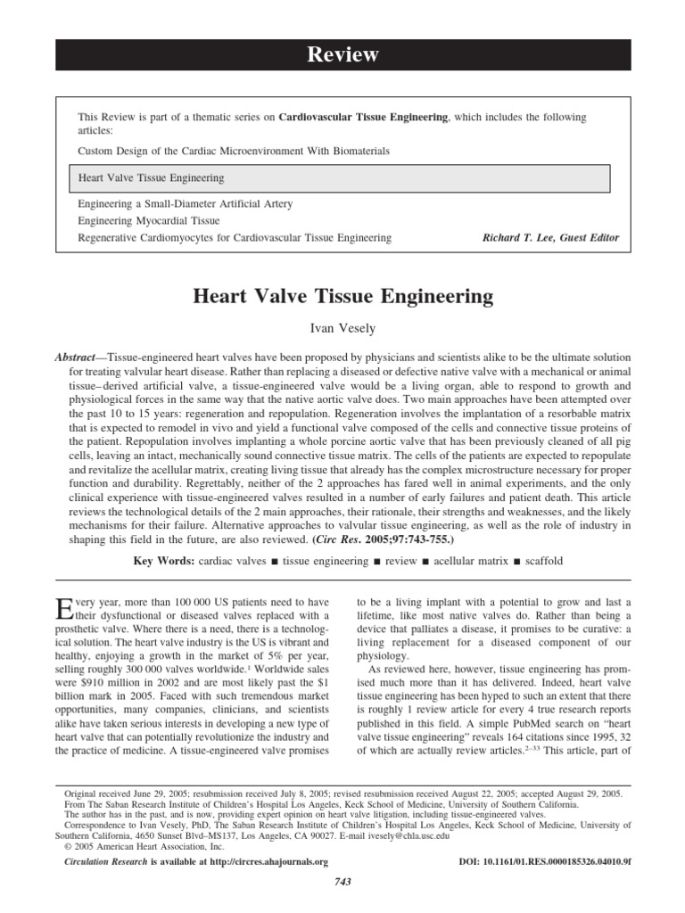 Heart Valve Tissue Engineering | PDF | Tissue Engineering | Heart