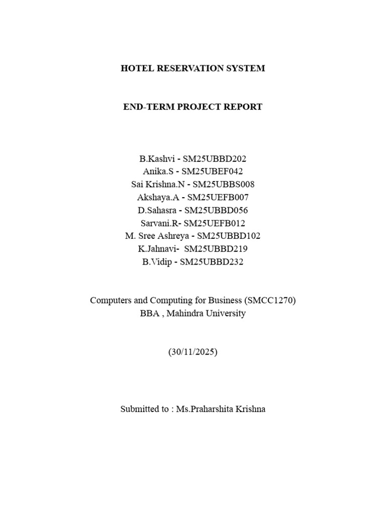 Hotel Reservation System Dbms Assignment | PDF | Databases ...