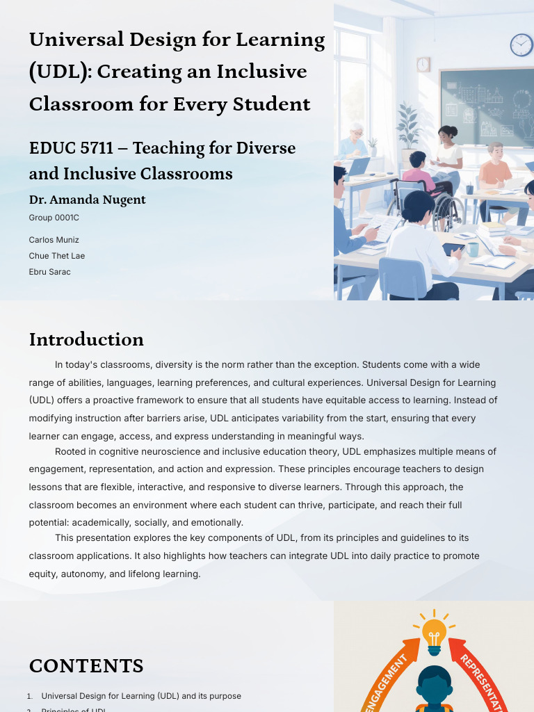 Universal Design For Learning (UDL) - Creating An Inclusive Classroom ...