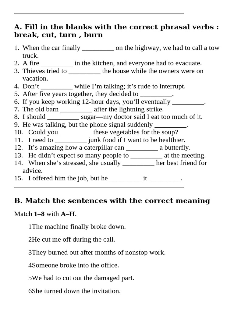Phrasal Verbs Use of English Module 7 | PDF