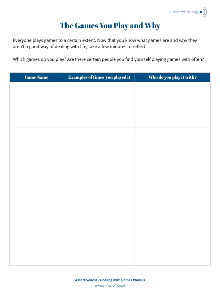 Assertiveness Against Game Players | PDF