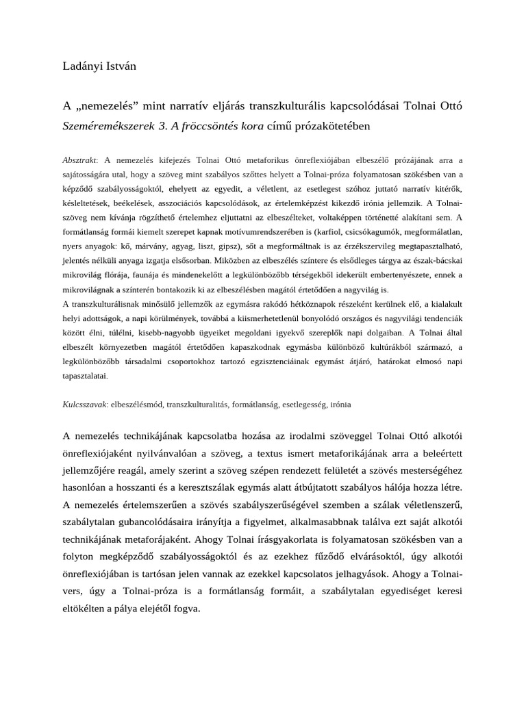 Ladányi István Nemezelés Szeméremékszerek 3 | PDF