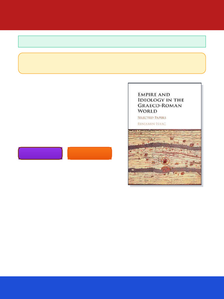 Empire and Ideology in The Graeco Roman World Selected Papers Benjamin ...