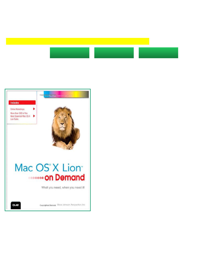 Mac OS X Lion On Demand 2nd Edition Steve Johnson Download Full ...
