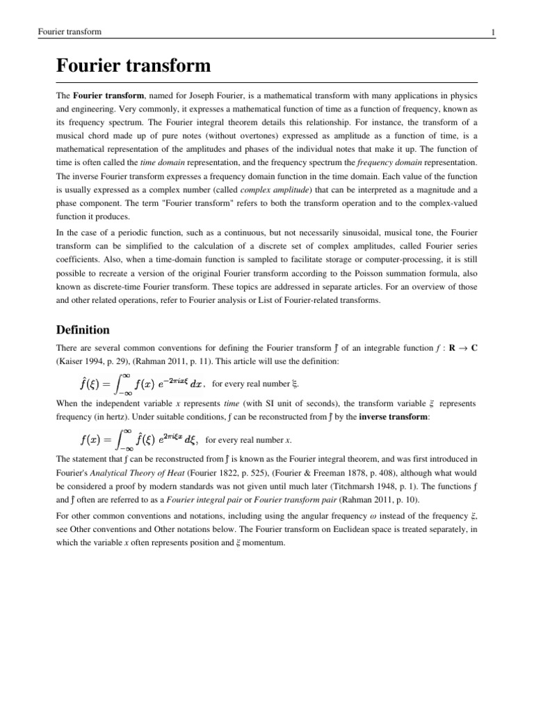 Fourier Transform Collection | Download Free PDF | Fourier Transform ...