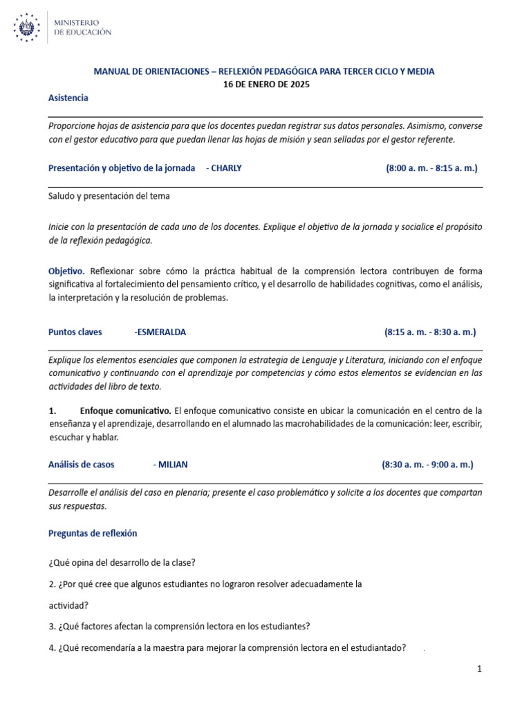 Reflexión Pedagógica: Comprensión Lectora | PDF | Enseñando ...