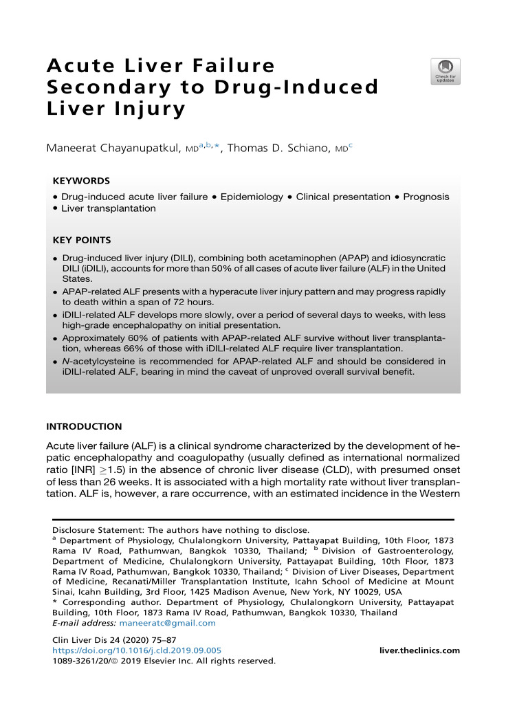 Drug-Induced Acute Liver Failure Overview | PDF | Drug Overdose ...