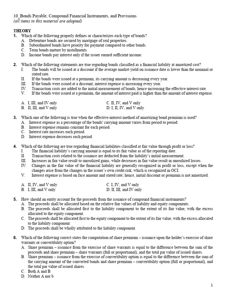 Bonds Payable and Financial Instruments Guide | PDF | Bonds (Finance ...