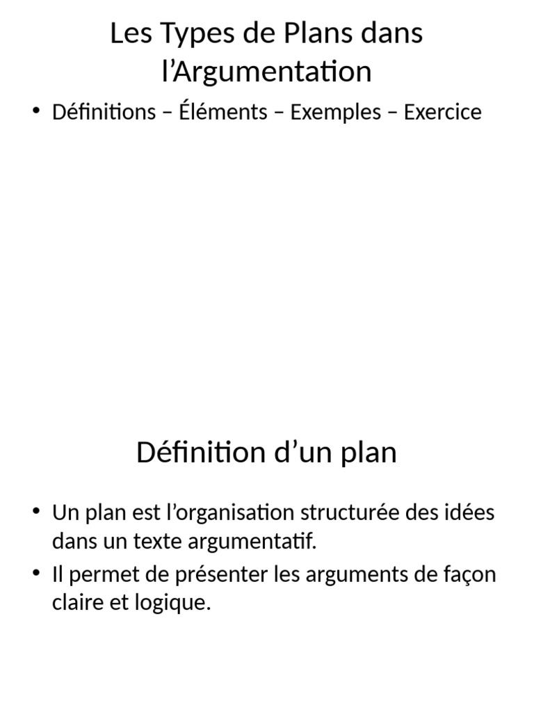 Types de Plans en Argumentation | PDF | Des sports | Dialectique