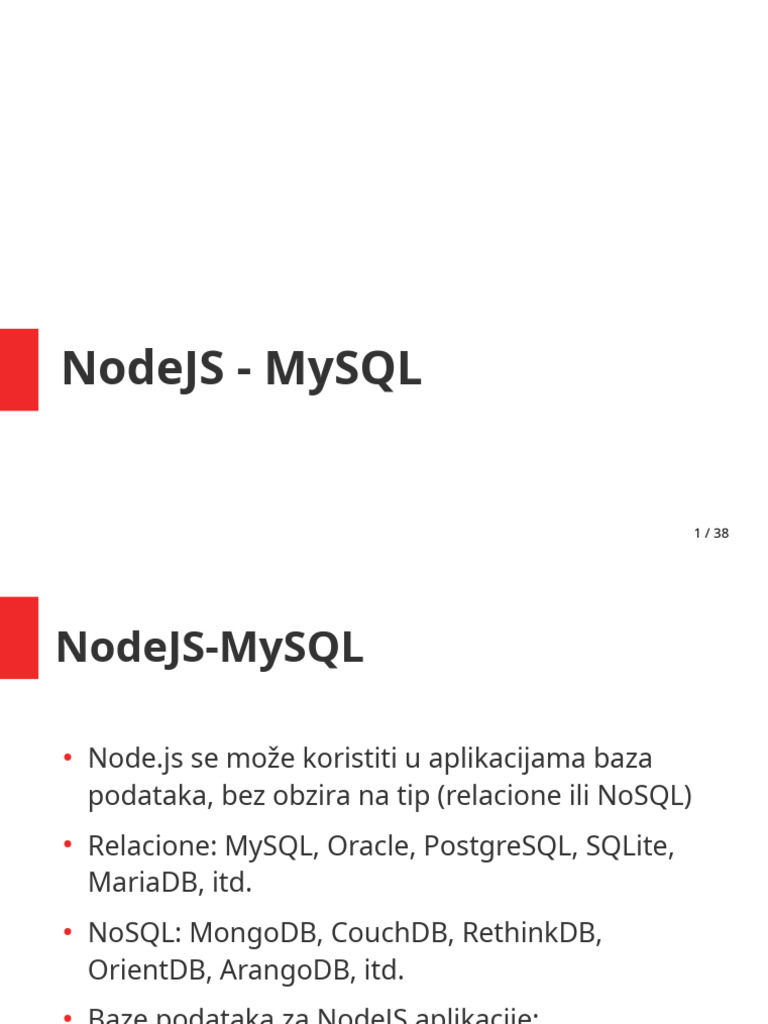 NodeJS MySql | PDF