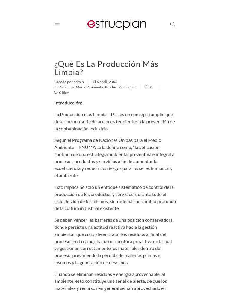 Producción Más Limpia: Estrategias y Beneficios | PDF | Residuos ...