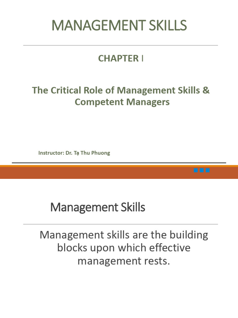 Essential Management Skills Overview | PDF | Leadership ...