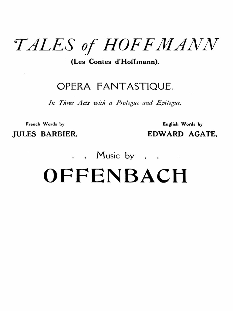 Les Contes D'Hoffmann - Schirmer | PDF