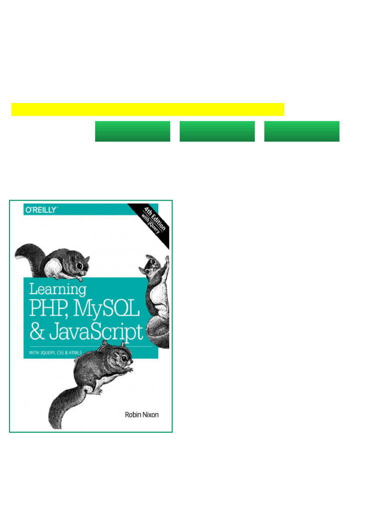 Learning PHP MySQL JavaScript 4th Edition Robin Nixon sample | PDF