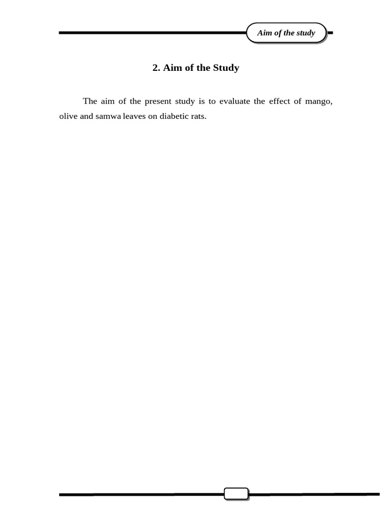 Aim of The Study | PDF