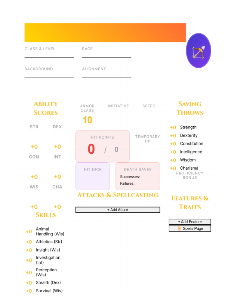 Character Sheet Character Sheet | PDF