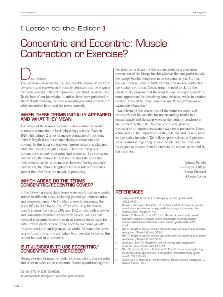 Concentric and Eccentric Muscle | PDF | Muscle Contraction | Anatomical ...