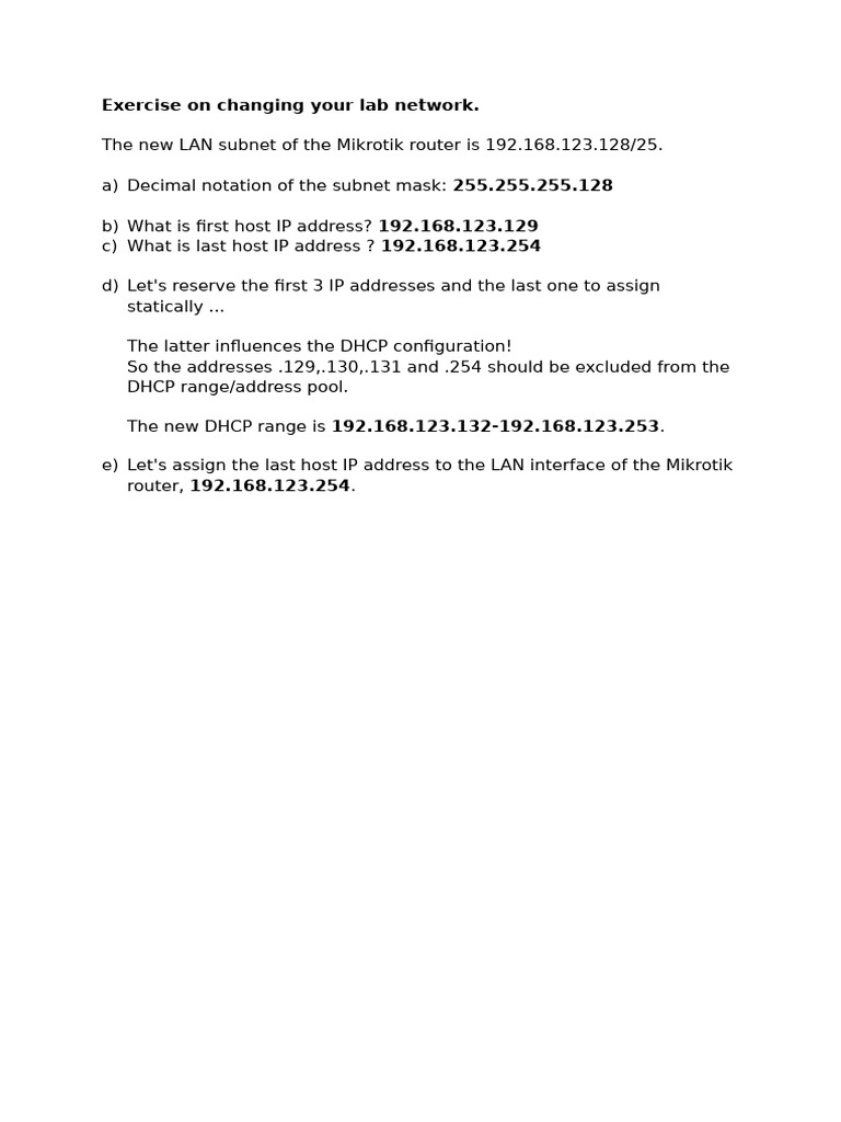 01B Exercise on Changing Your Lab Network | PDF