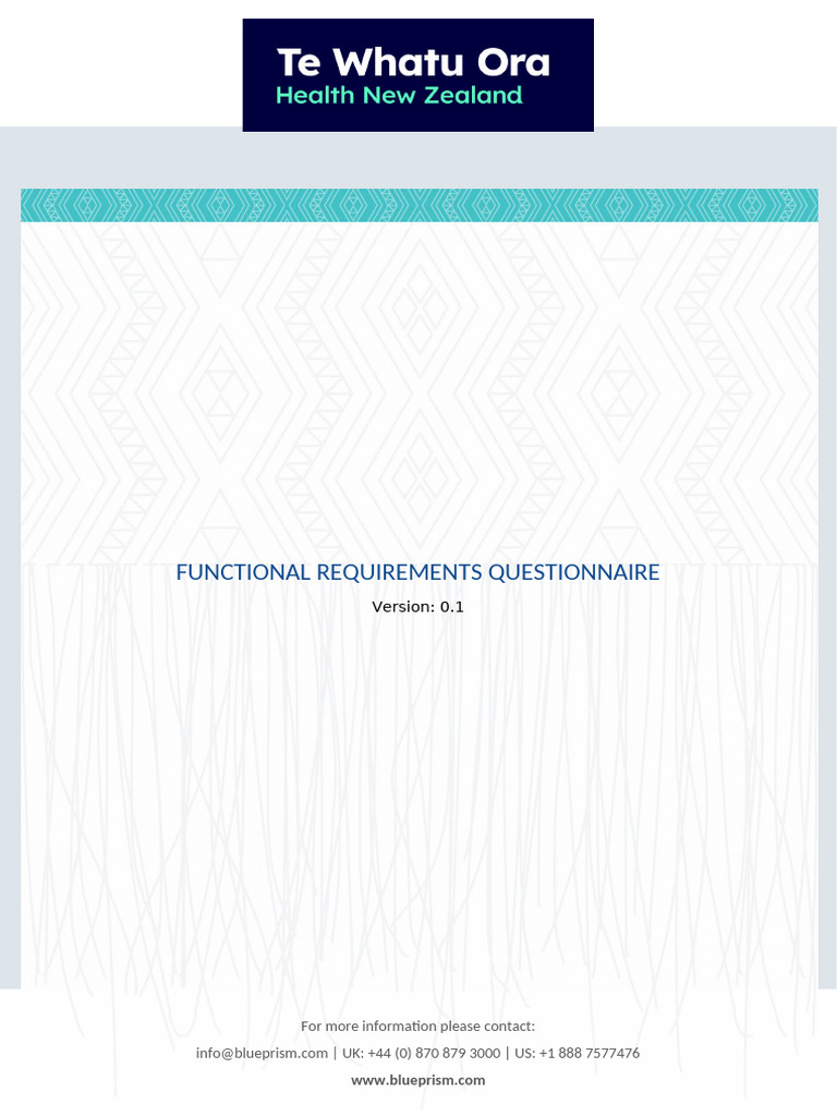 RPA-COE-Functional Requirements Questionnaire (FRQ) Template (en) | PDF ...